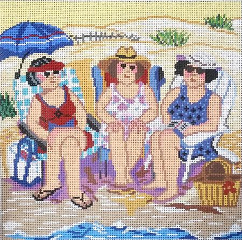 Needlepoint Handpainted Cooper Oaks Beach Friends 10x10 – CL Needlepoint