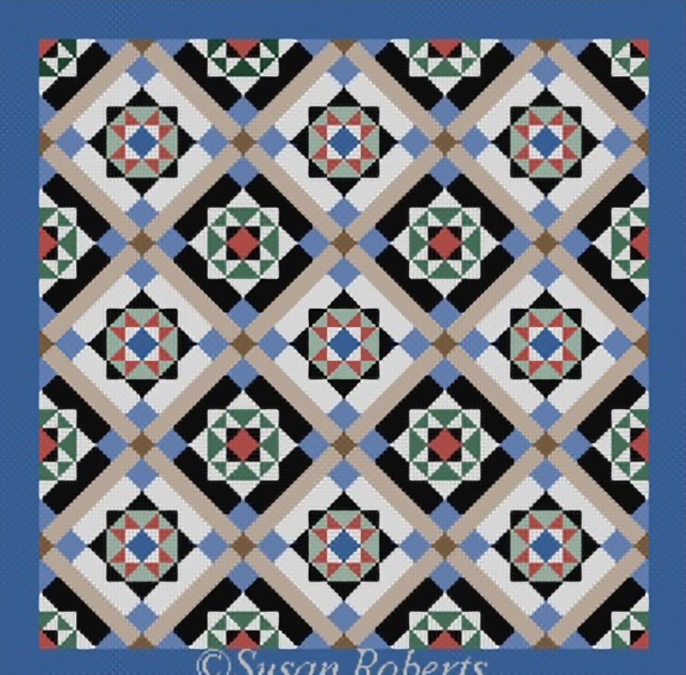 Needlepoint Handpainted Susan Roberts Queens Courtyard Quilt 14x14 – CL ...